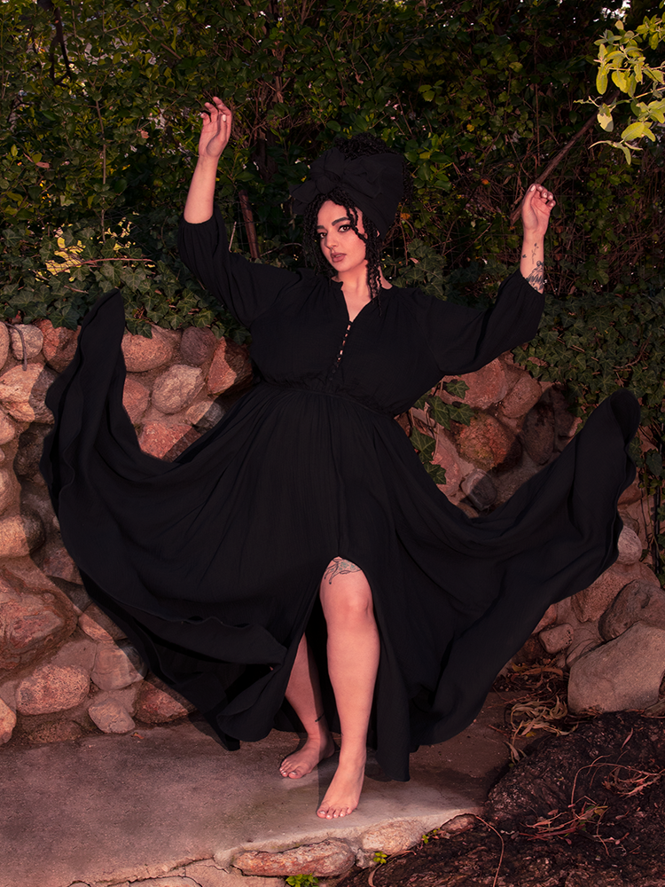 Coven Maxi Dress in Black | Gothic Clothing – La Femme En Noir