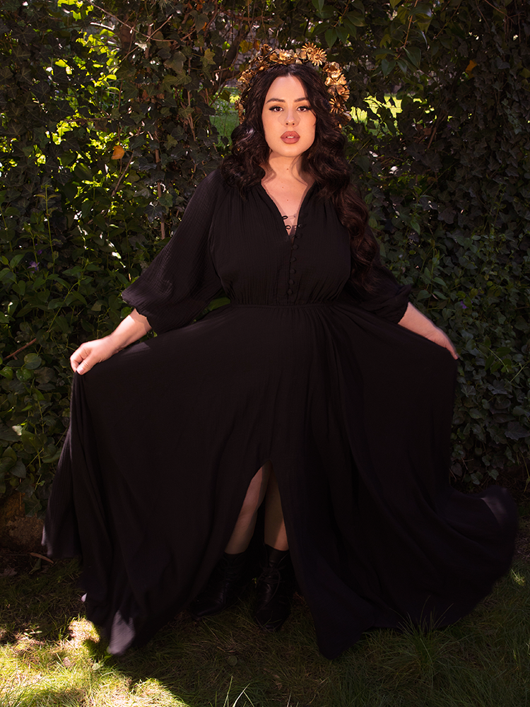 Coven Maxi Dress in Black | Gothic Clothing – La Femme En Noir