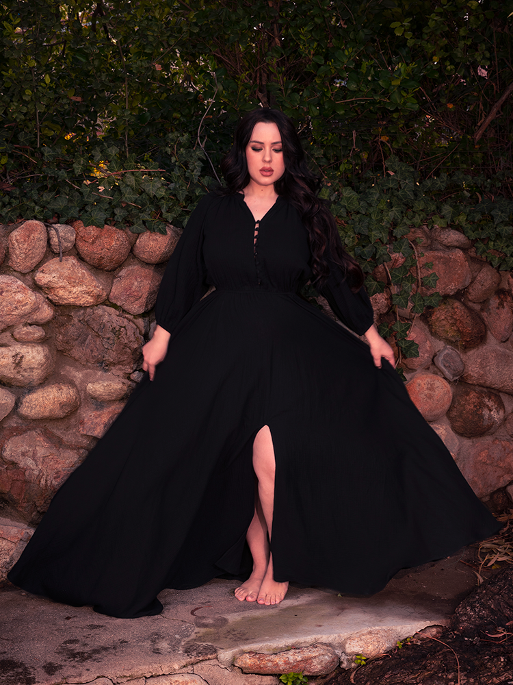 Coven Maxi Dress in Black | Gothic Clothing – La Femme En Noir