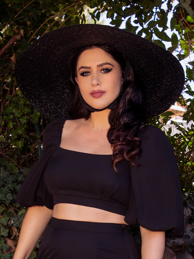 Lydia Sun Hat | Gothic Glamour Clothing – La Femme En Noir